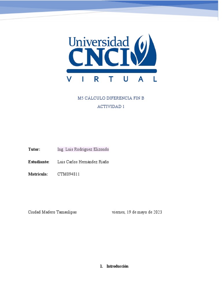 M5 Calculo Diferencial Actividad 1 | PDF | Raíz cuadrada | Sustracción