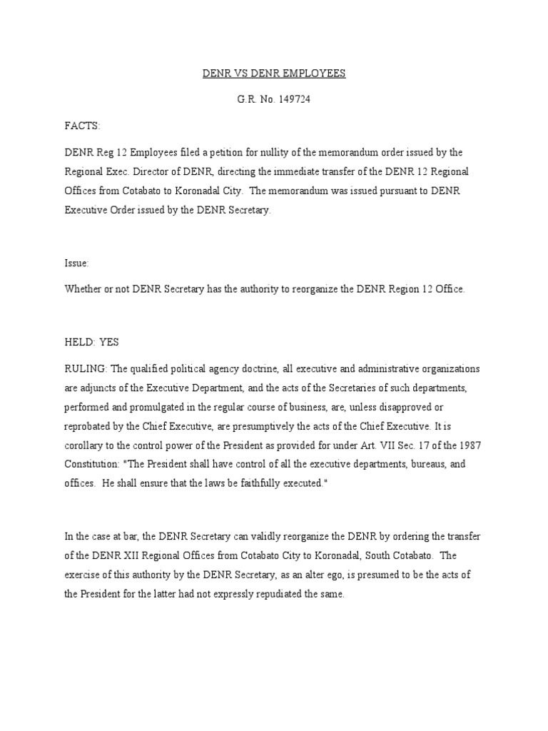 Denr VS Denr Employees | PDF