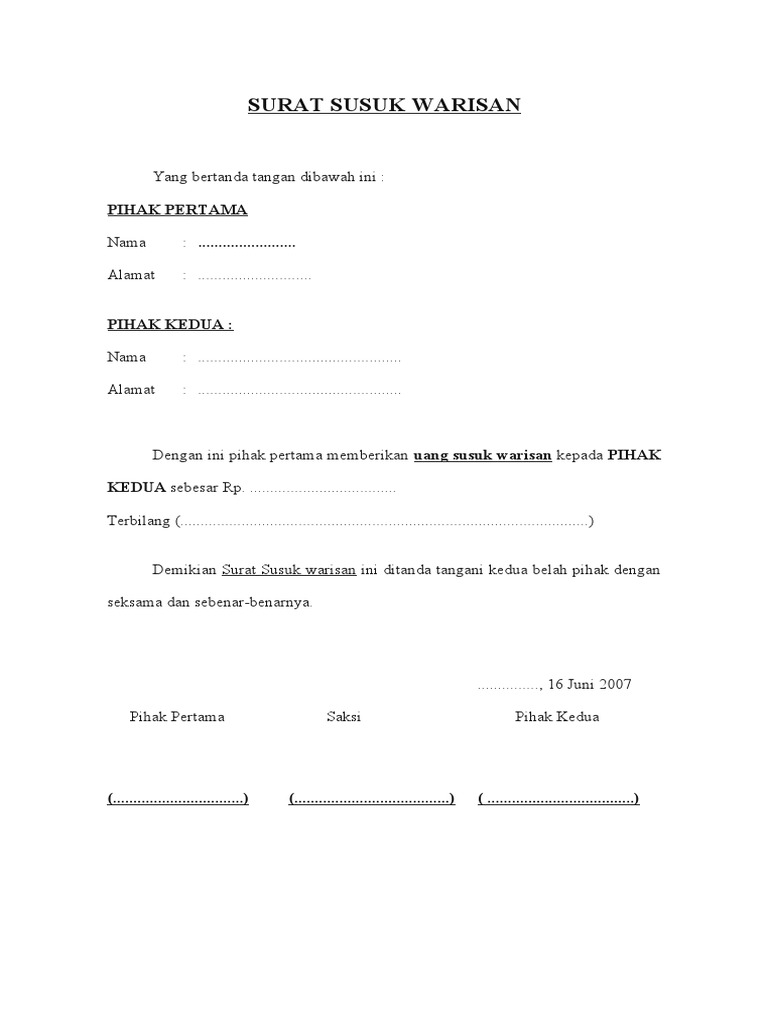 Surat Susuk Warisan | PDF