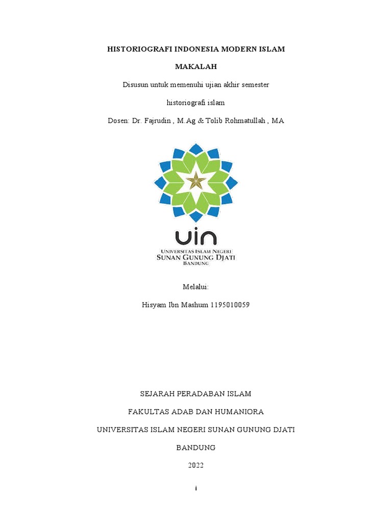 6B - Hisyam Ibnu Ma'shum-1195010058 - Makalah Historiografi Indonesia Islam Modern | PDF