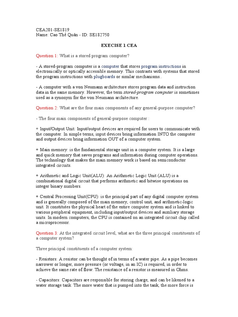 CEA201 | PDF | Central Processing Unit | Computer Data Storage