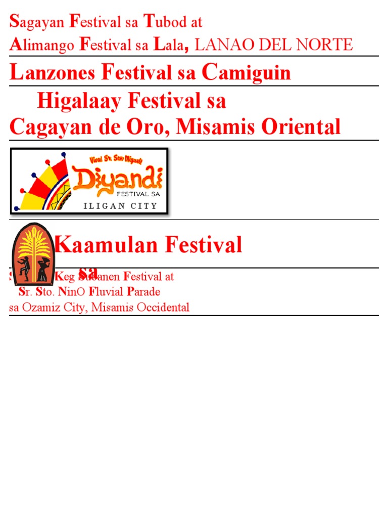 Sagayan Festival Sa Tubod at | PDF