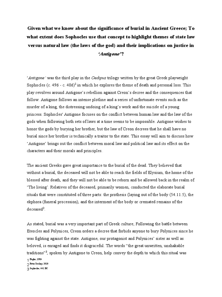 Antigone - English Assignment (Updated) | PDF