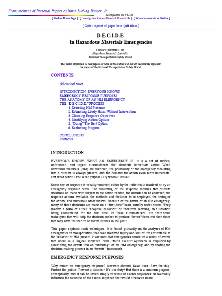 DECIDE Model | PDF | Decision Making | Risk
