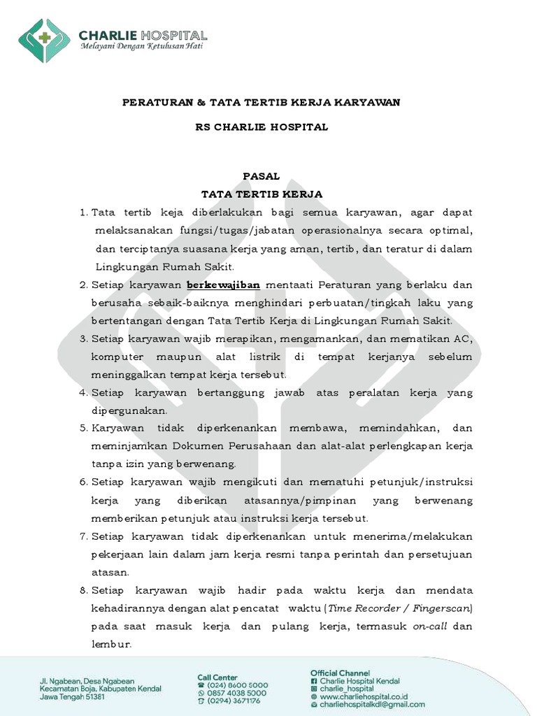Peraturan & Tata Tertib Karyawan - Rev03 | PDF