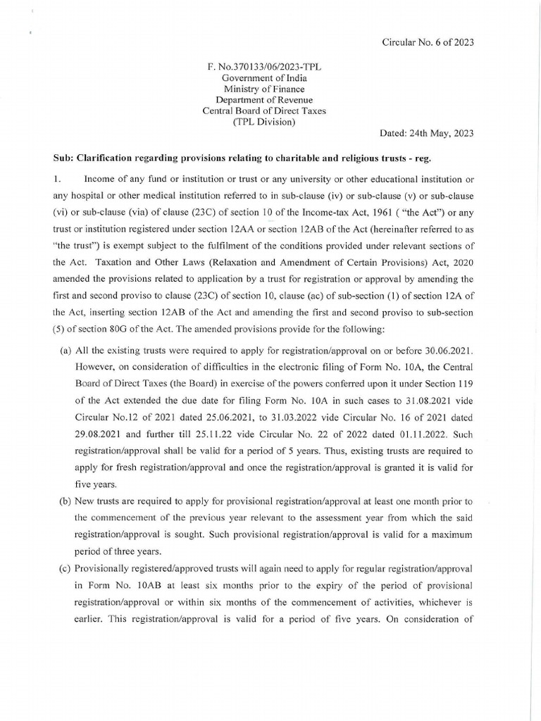 circular-CBDT Clarifies Provisions Relating | PDF | Payments | Cheque