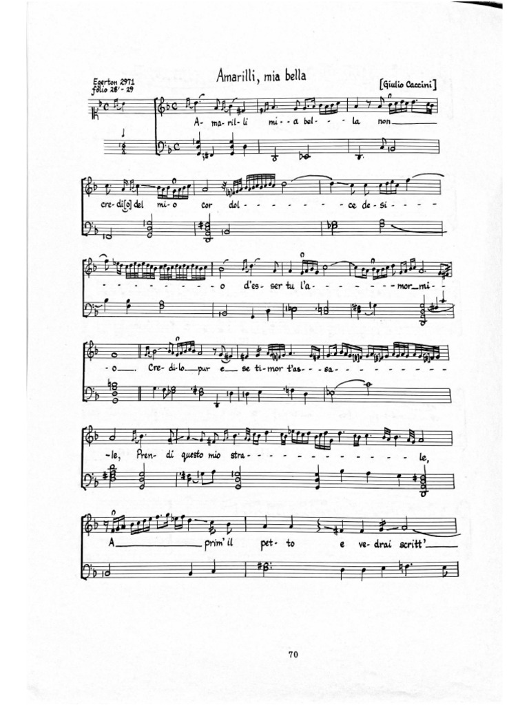 CACCINI, Giulio – Amarilli | PDF