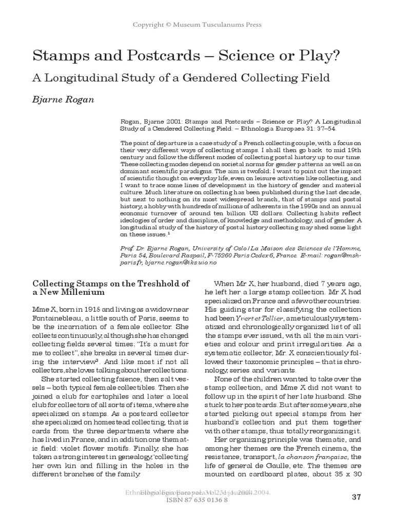 Rogan, Bjarne - Stamps and Postcards - Science or Play | PDF | Philately | Postage Stamp