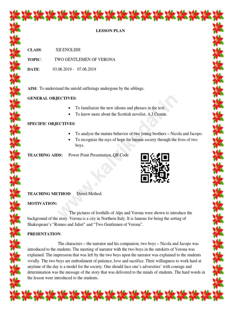 Xii Lesson Plans | Download Free PDF | Linguistics