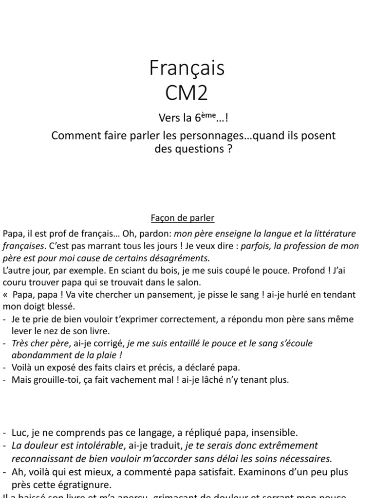 0430 CM2 Francais Diaporama - 1275929 | PDF