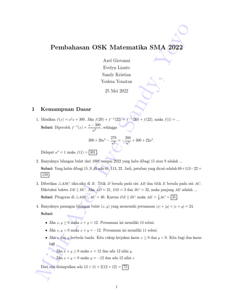OSK Matematika 2022 | PDF