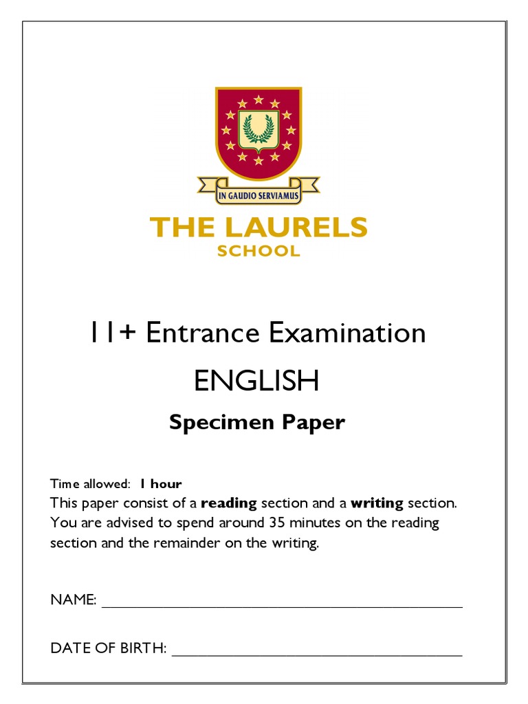 TLS English Specimen Paper | PDF