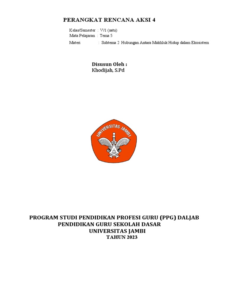 4 Perangkat Rencana Aksi 4 - Khodijah | PDF