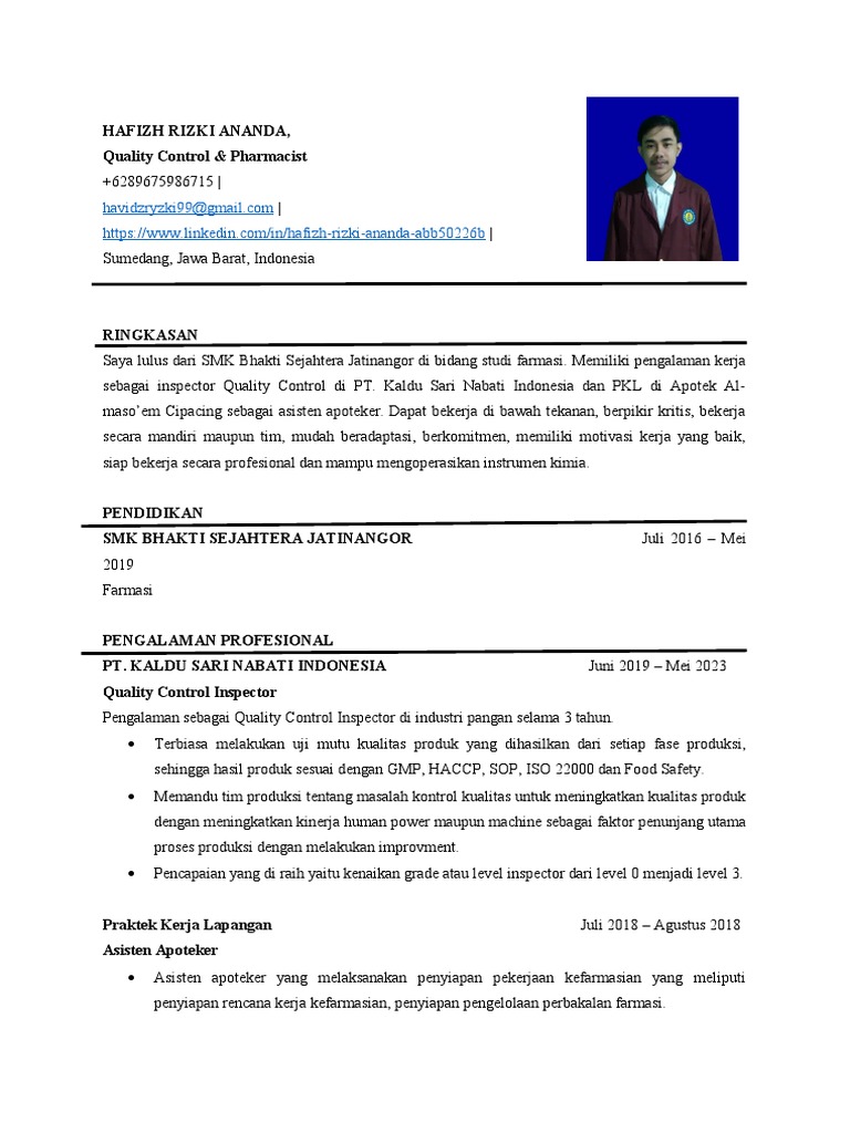 CV Hafizh Rizki A | PDF