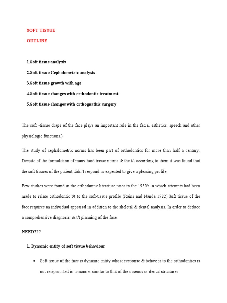 Soft Tissue Analysis | PDF