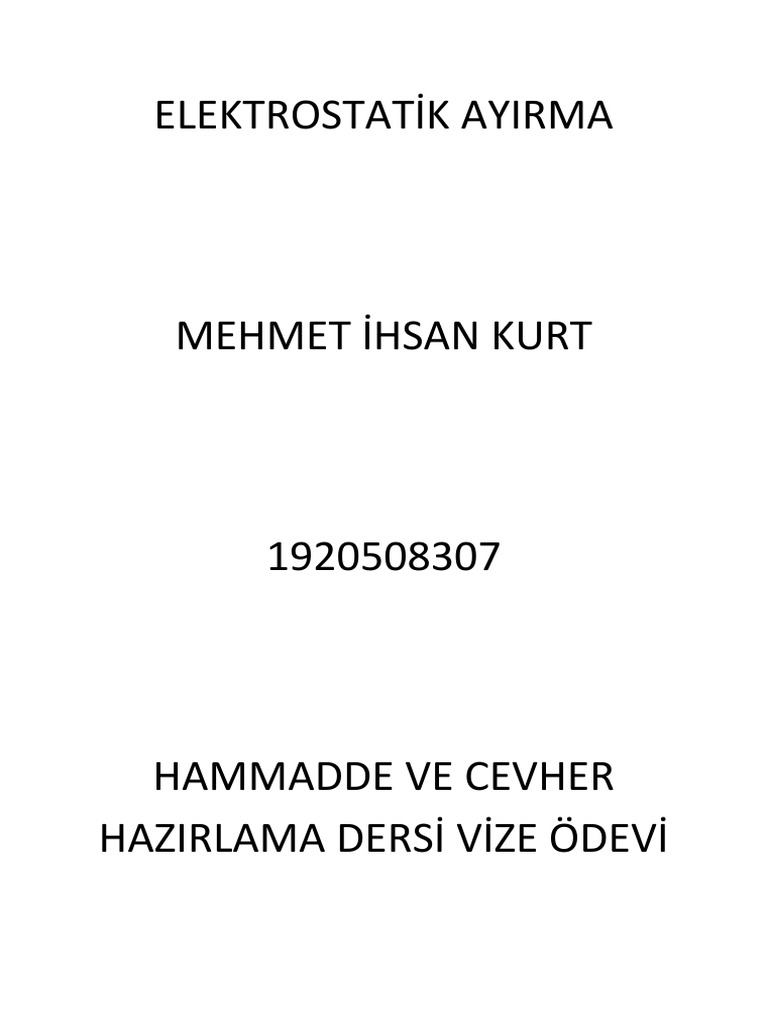 Elektrostati̇k Ayirma | PDF