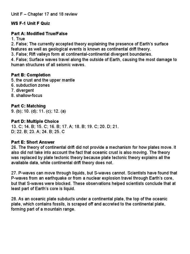 Earth Science Quiz Review | PDF