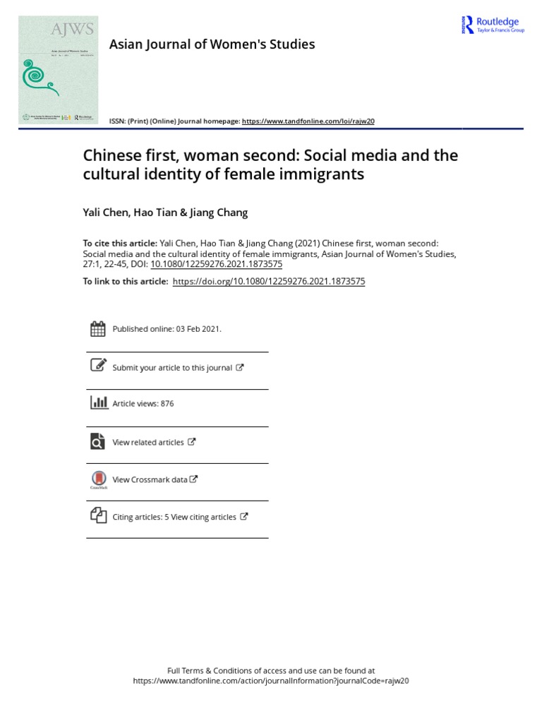 Chinese First Woman Second Social Media and The Cultural Identity of ...