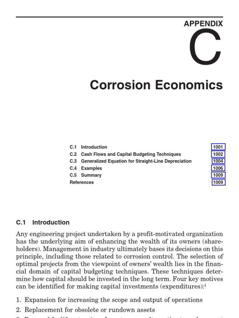 Corrosion Economics | PDF | Internal Rate Of Return | Capital Budgeting