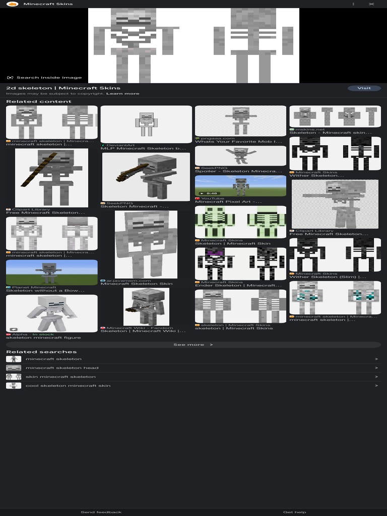 Skeleton Minecraft 2D - Google Search | PDF | Minecraft