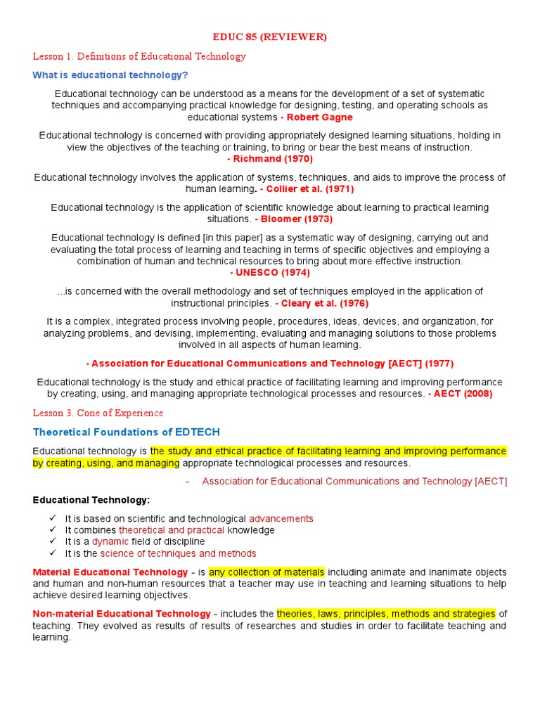 EDUC 85 Reviewer | PDF