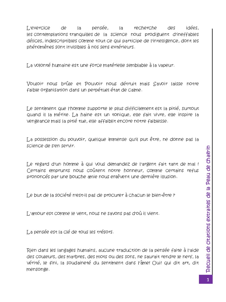 Citations Peau de Chagrin | PDF