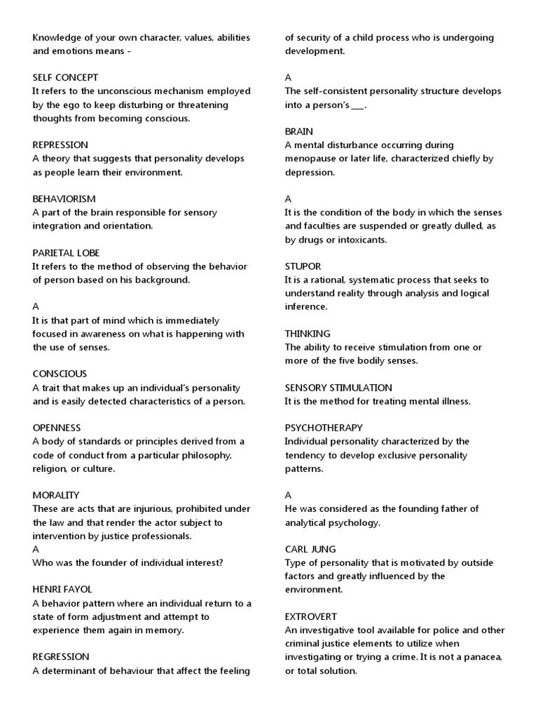 Crim 3 Reviewer | PDF | Thought | Mental Disorder