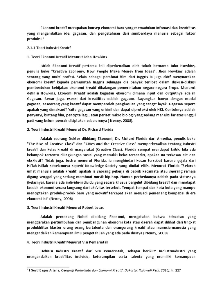 Teori dan Sub-sektor Industri Kreatif | PDF