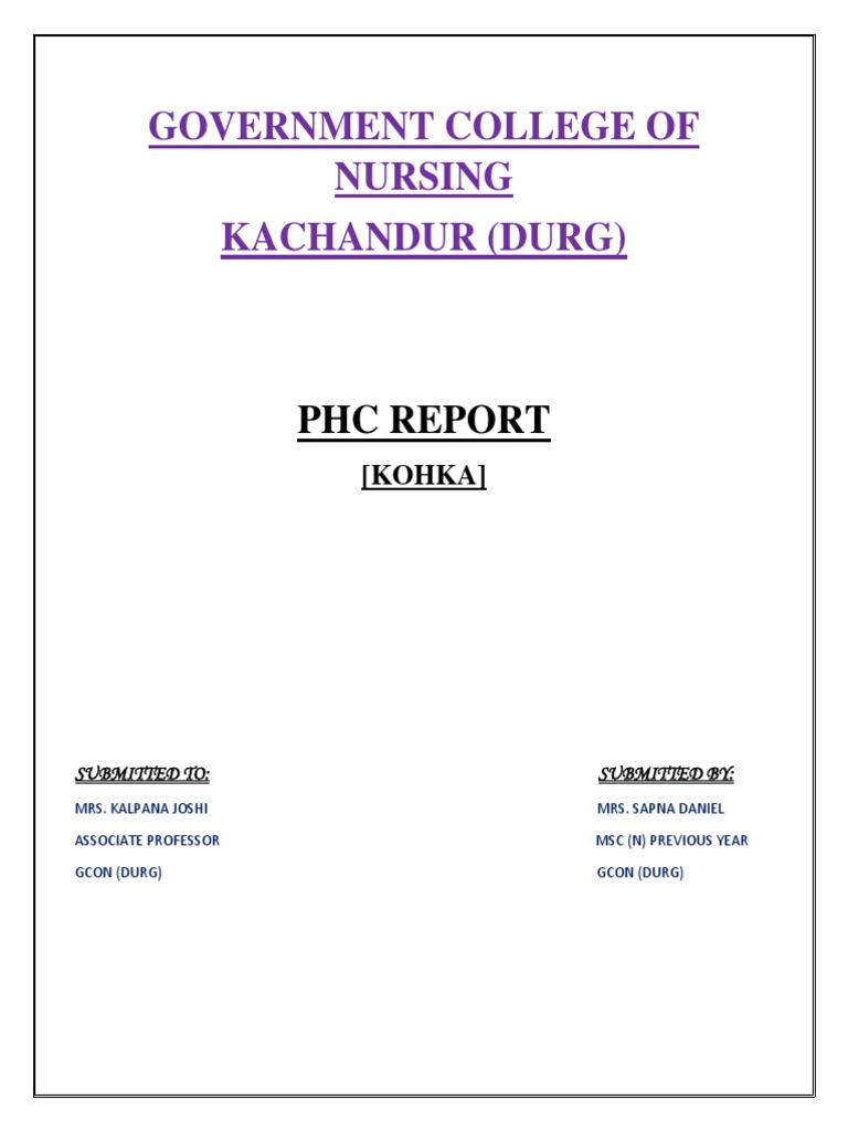 Primary Health Centre Report | PDF | Health Care | Social Programs