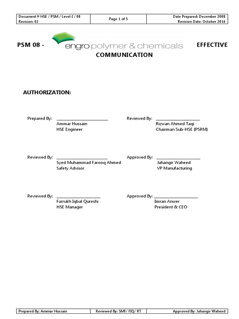 PSM 08 - Effective Communication - Level 1 Document | PDF