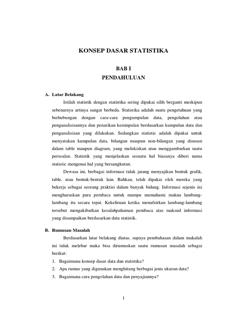 Konsep Dasar Statistika | PDF
