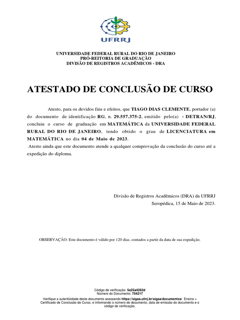 Certificado de Conclusão de Curso | PDF