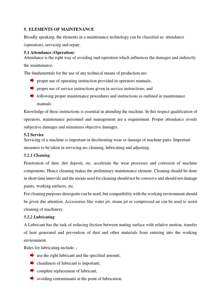 Chapter-5 Elements of Maintenance | PDF | Lubricant | Wear