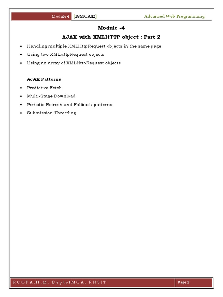 AdWeb Module4 | Download Free PDF | Ajax (Programming) | World Wide Web