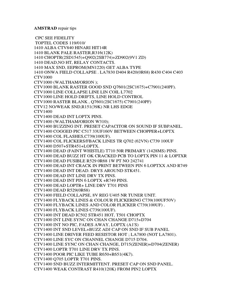 AMSTRAD Repair Tips | PDF