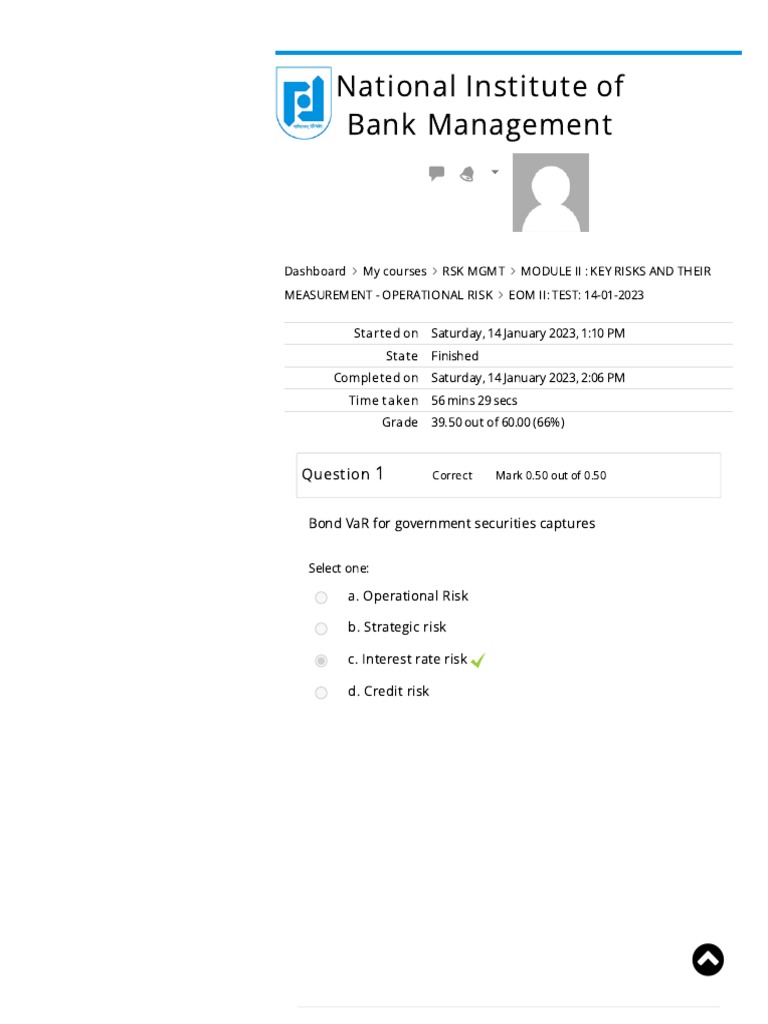 Risk Management Module II Test Jan 2023 | PDF