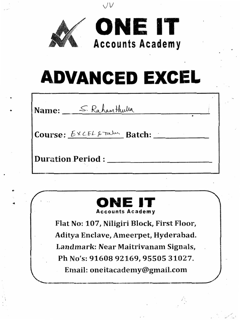 ADV EXCEL | PDF