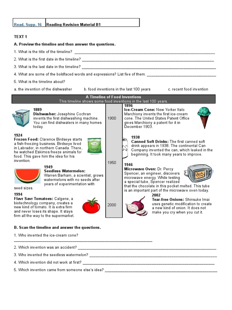 Read. Supp. 16 Reading Revision Material B1 | PDF