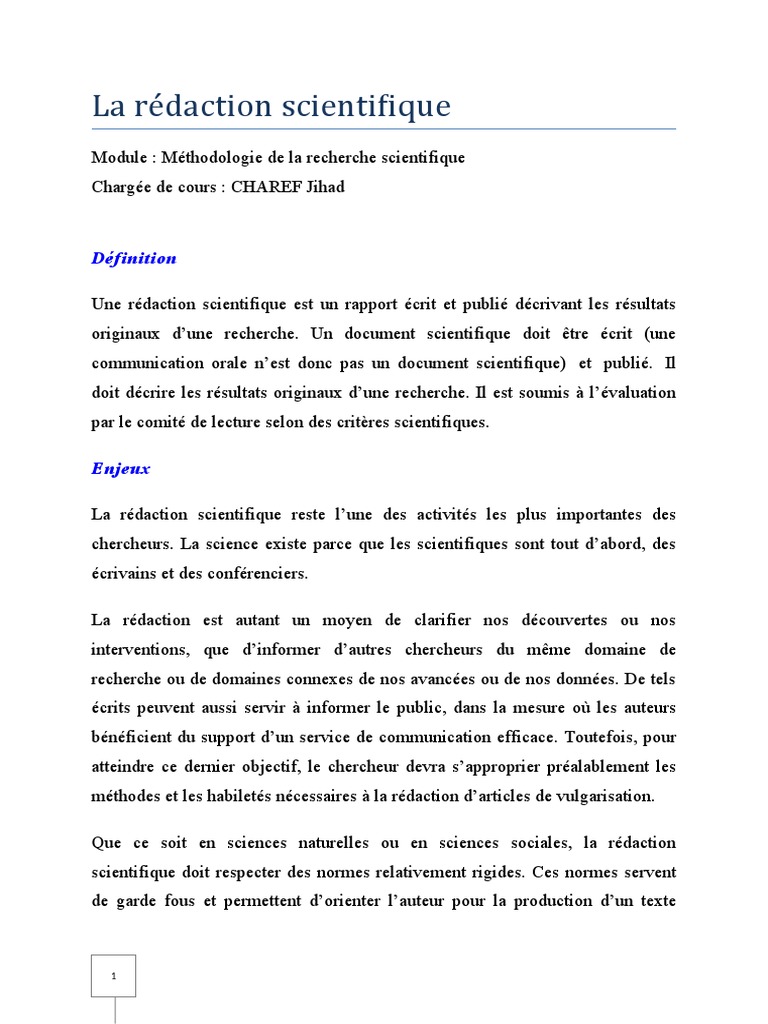 Ens FR Lessons Methodologie-Redaction Scientifique03 | PDF