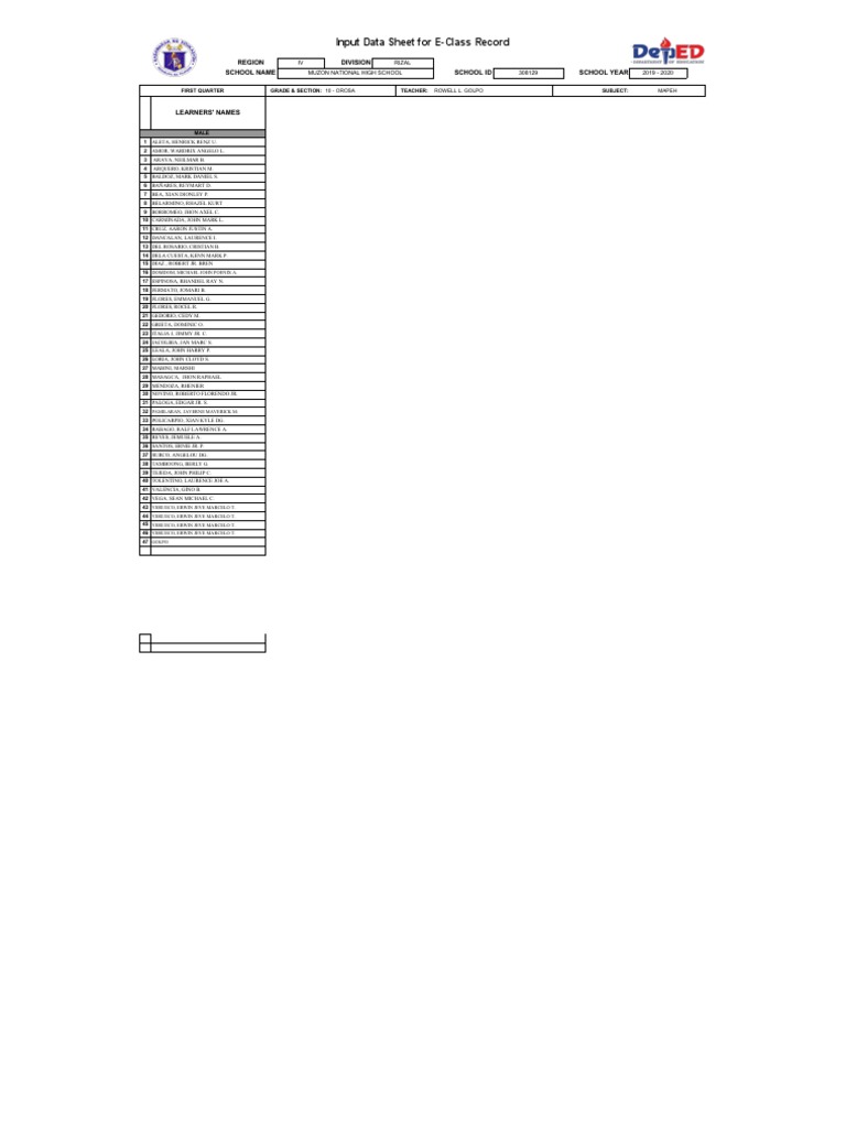 Mapeh e Class Matipid 1st Q | PDF