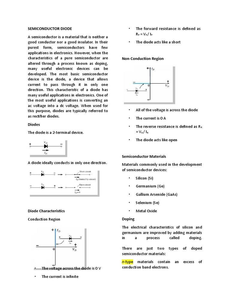 Semiconductor Diode | PDF | P–N Junction | Diode