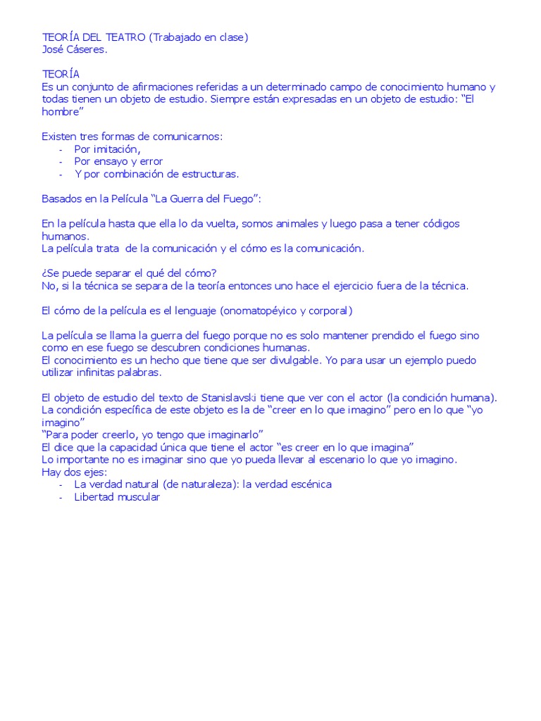 Teoría Del Teatro | PDF