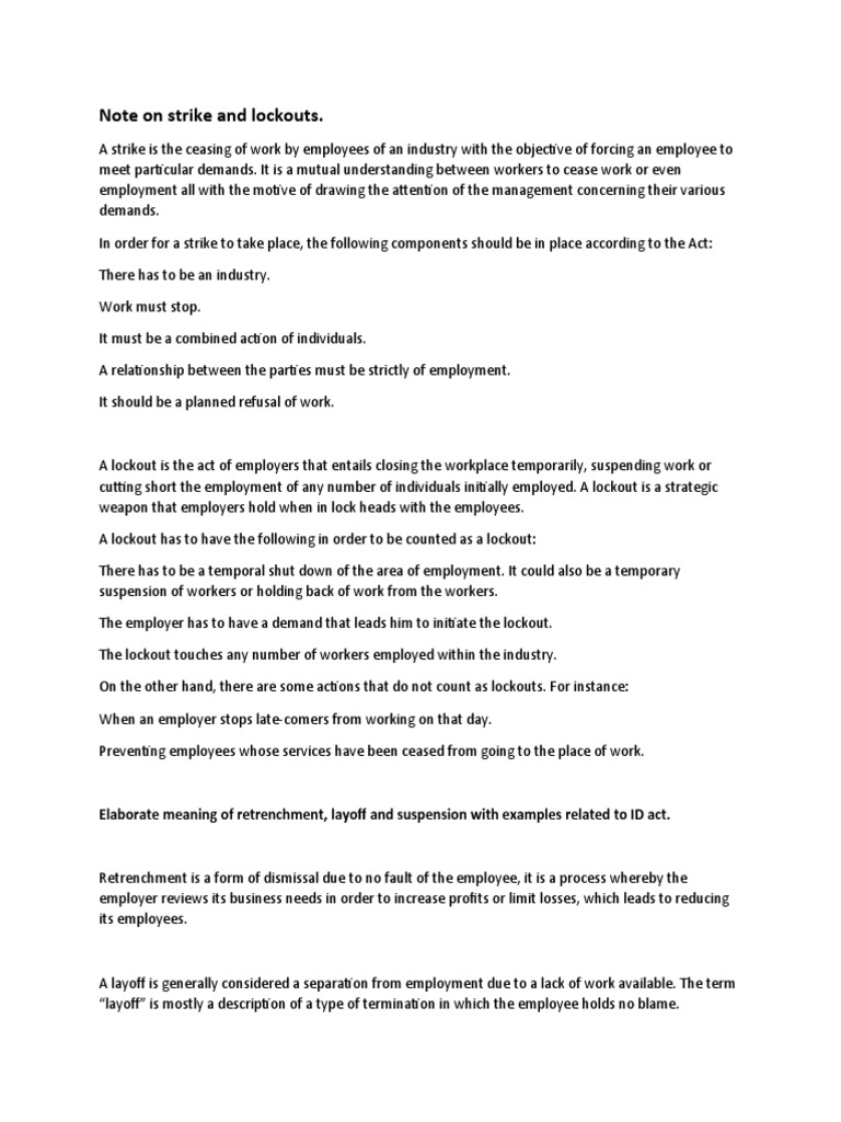 Understanding Strikes and Lockouts | PDF