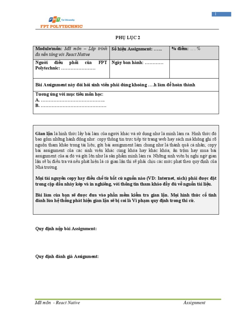 MOB306 - Lap Trinh Da Nen Tang - Assignment | PDF