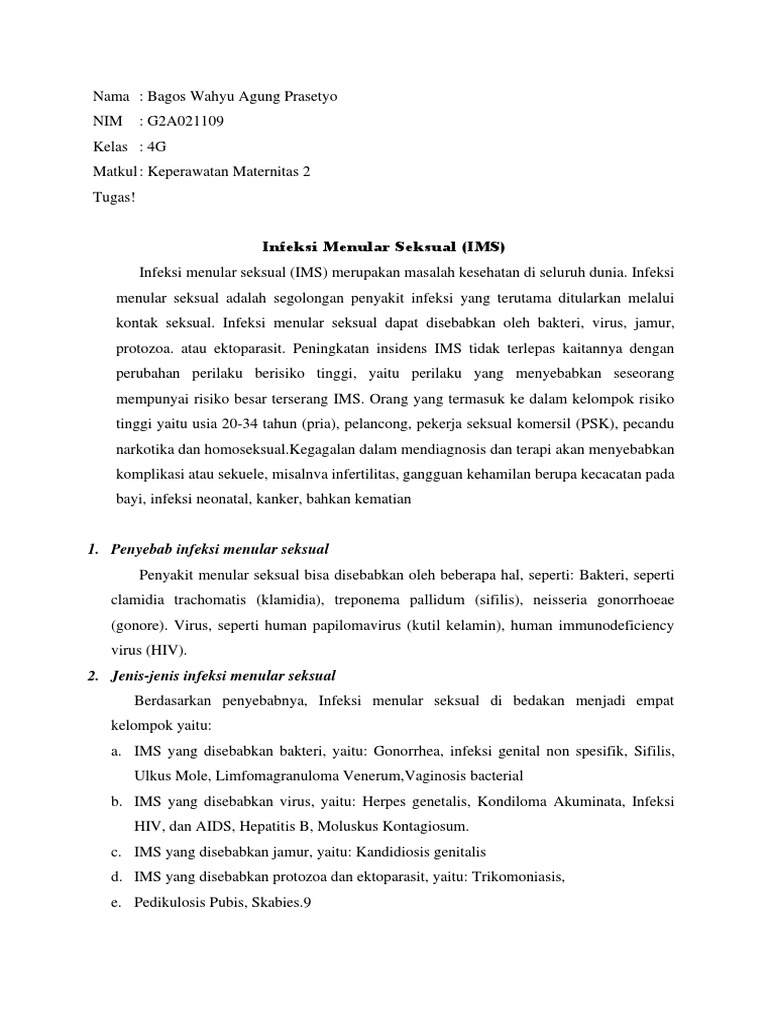 Jenis dan Penyebab Infeksi Menular Seksual | PDF