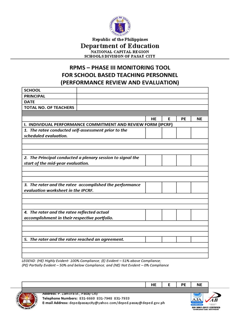 RPMS Monitoring Tool Phase 3 | PDF | Performance Appraisal