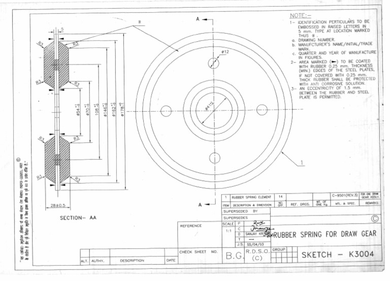 Rubber Buffer & Draft Gear Springs For Coaching Stock - DRG - sk-k3004 ...
