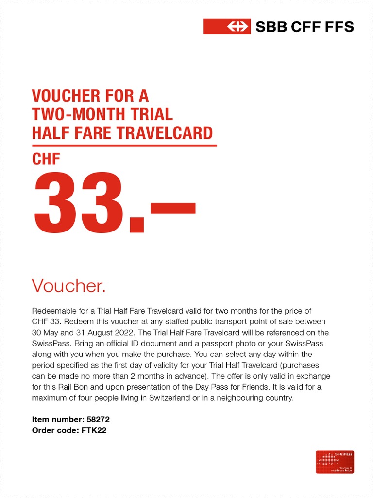 Voucher For A Two-Month Trial Half Fare Travelcard. | PDF