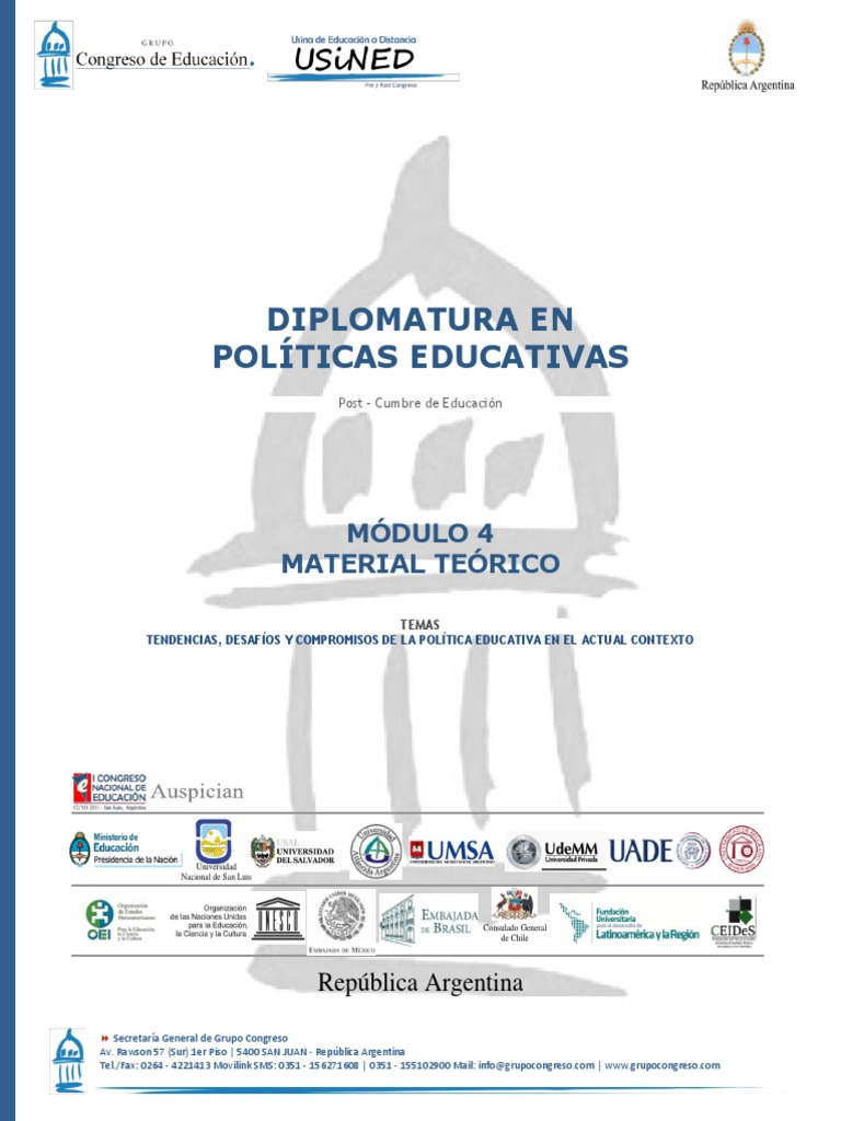 Material Teórico Módulo 4 Políticas Educativas | PDF | Sociedad | Conocimiento