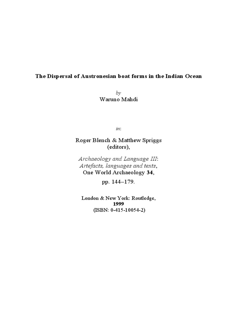 The Dispersal of Austronesian Boat Forms | PDF